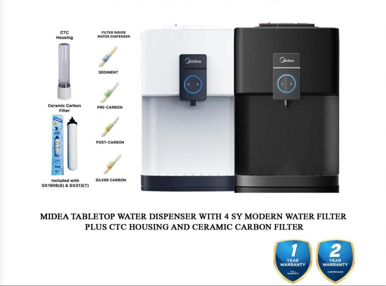 Midea Tabletop water dispenser with 4 type of filters